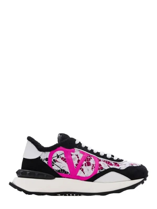 Valentino Garavani Round Toe Lace-up Sneakers - White