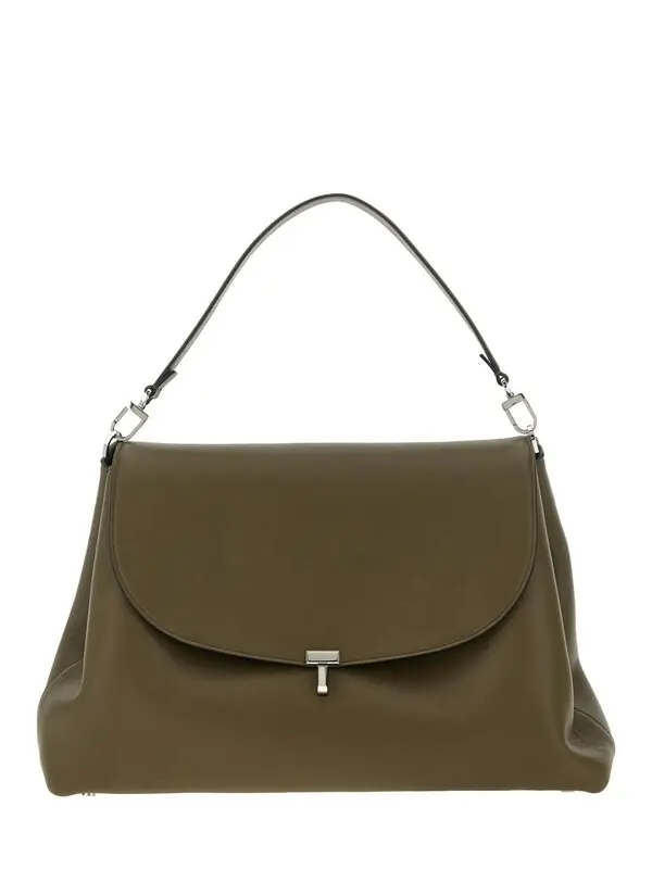 TOTEME Leather Shoulder Bag With T-lock Closure - Green
