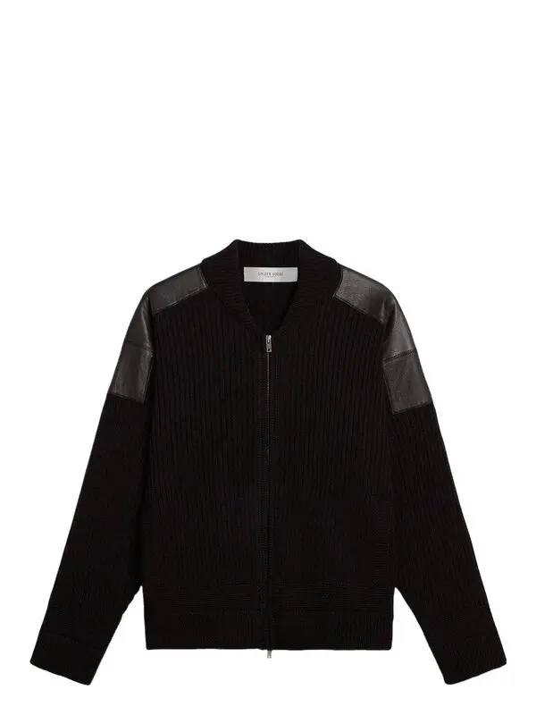 GOLDEN GOOSE Panelled Zipped Cardigan - Black