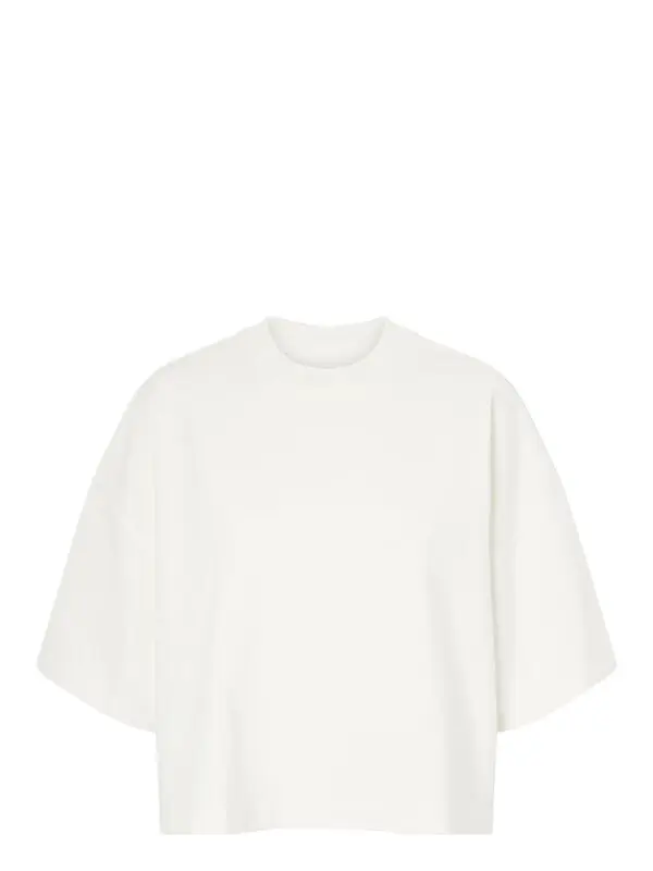 SLVRLAKE Box Neck T-shirt In Cotton Knit - White