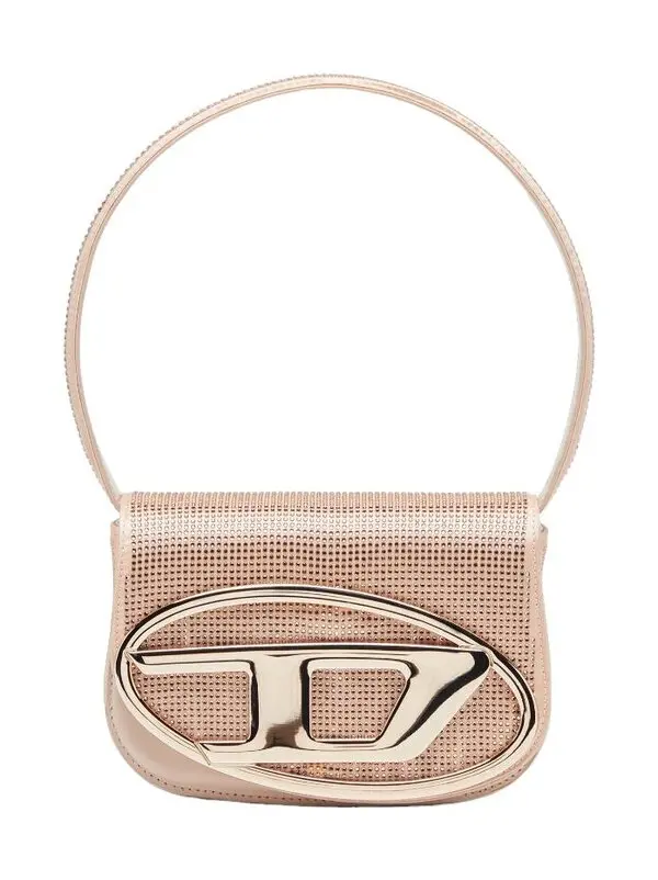 DIESEL® 1dr Embellished Leather Shoulder Bag - Nude
