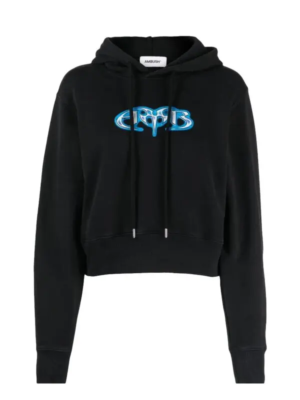 AMBUSH Logo-print Cotton Hoodie - Black