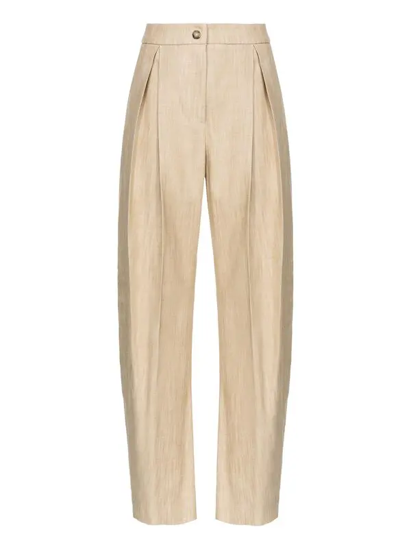 Pinko Wide Pleated Trousers - Beige
