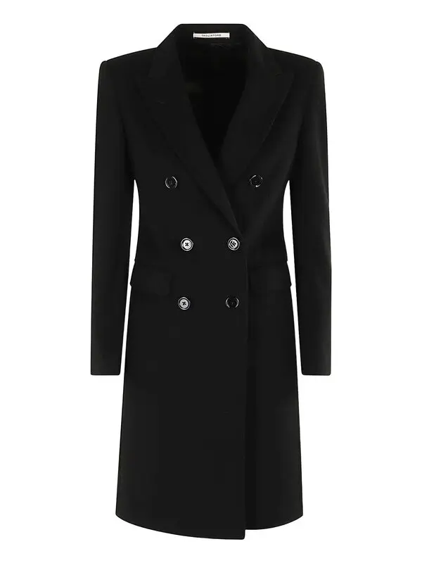 Tagliatore Tailored Double-breasted Long Coat - Black
