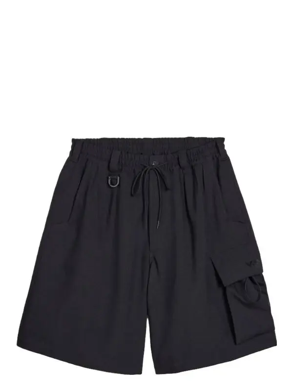 Y3 Cargo Drawstring Shorts - Black