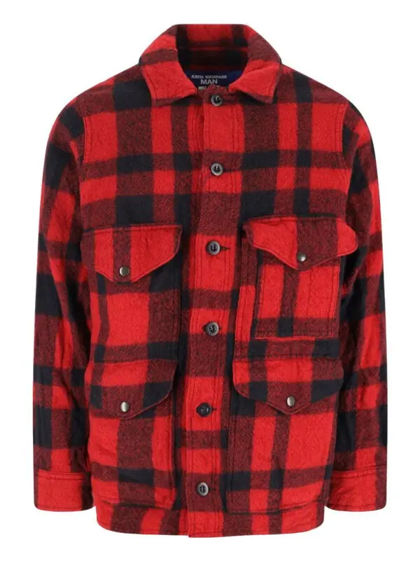 Junya Watanabe Checked Straight Hem Shirt - Red
