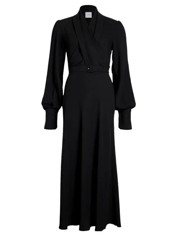 PATOU Belted Wrap Dress - Black