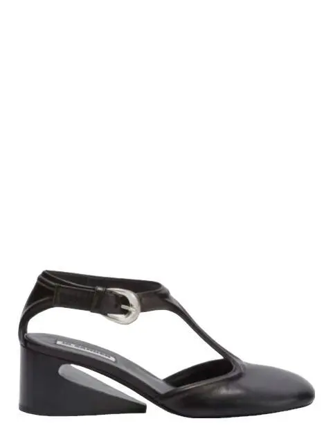 JIL SANDER Mary Jane Buckled Pumps With T-bar Strap - Black