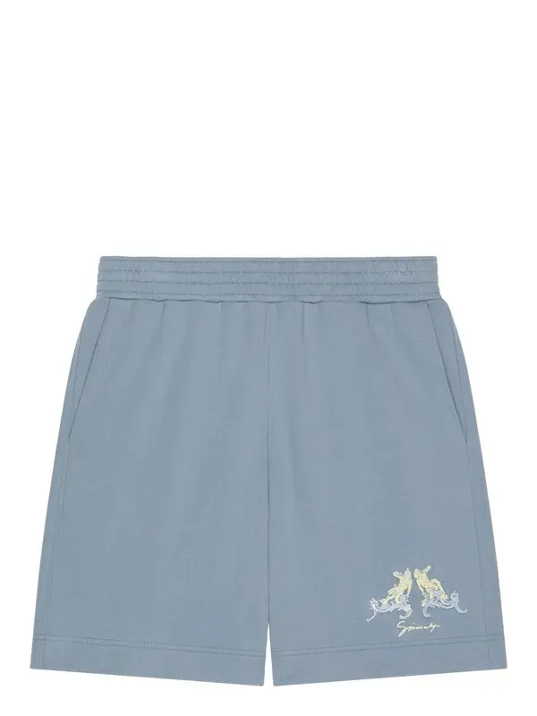 Givenchy Embroidered Logo Bermuda Shorts - Gray-blue