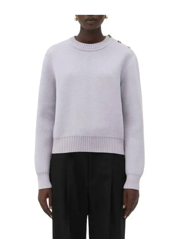 Bottega Veneta Wool Sweater With Metal Knot Buttons - Gray