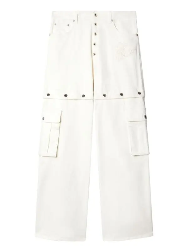 Off-White 90s Logo Patch Mid-rise Jeans - White