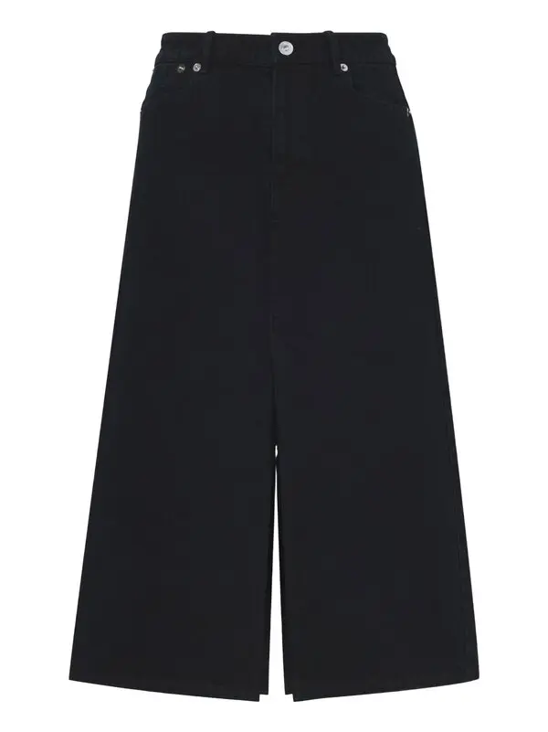 Proenza Schouler Denim Skirt With Front Slit - Black