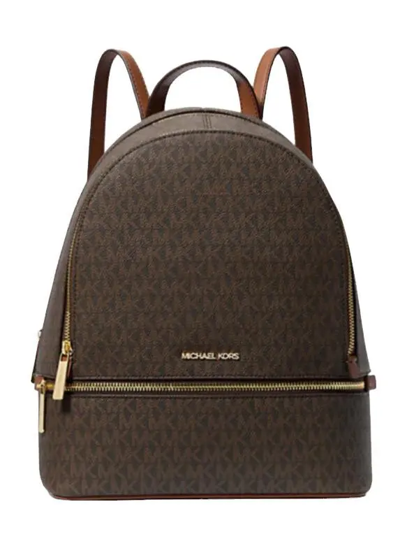 Michael Kors Rhea Medium Signature Logo Backpack - Brown