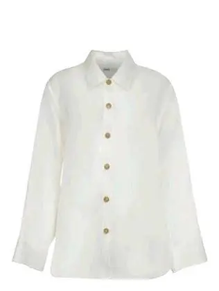 Khaite Satin Buttoned Shirt - White
