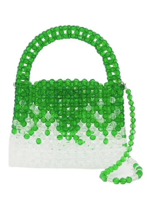Germanier Beaded Top Handle Bag - Green