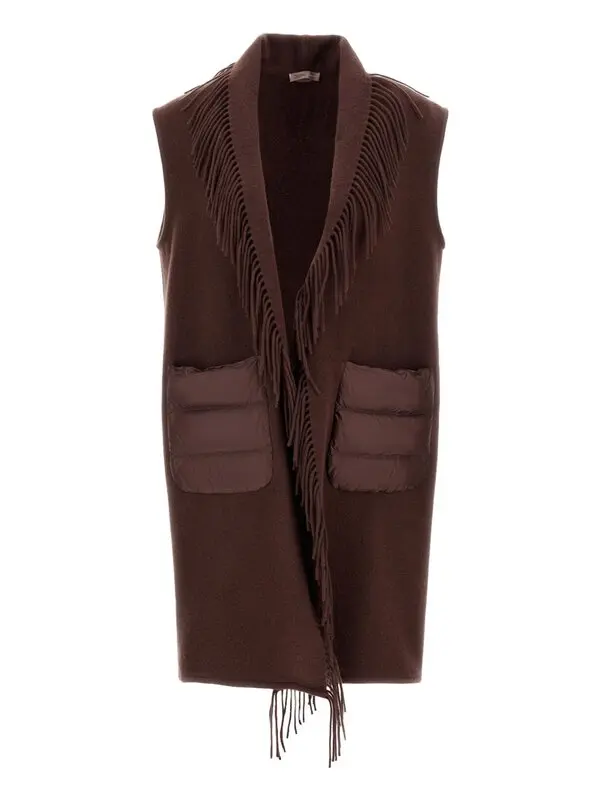 Herno Fringe Vest Casual Jacket - Black