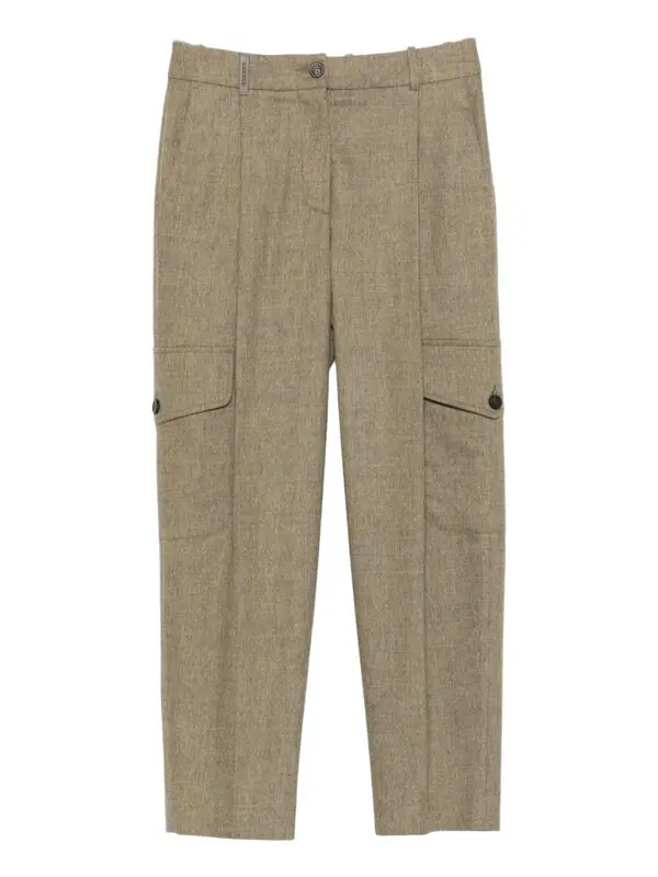 Peserico Cargo Pockets Tailored Trousers - Brown