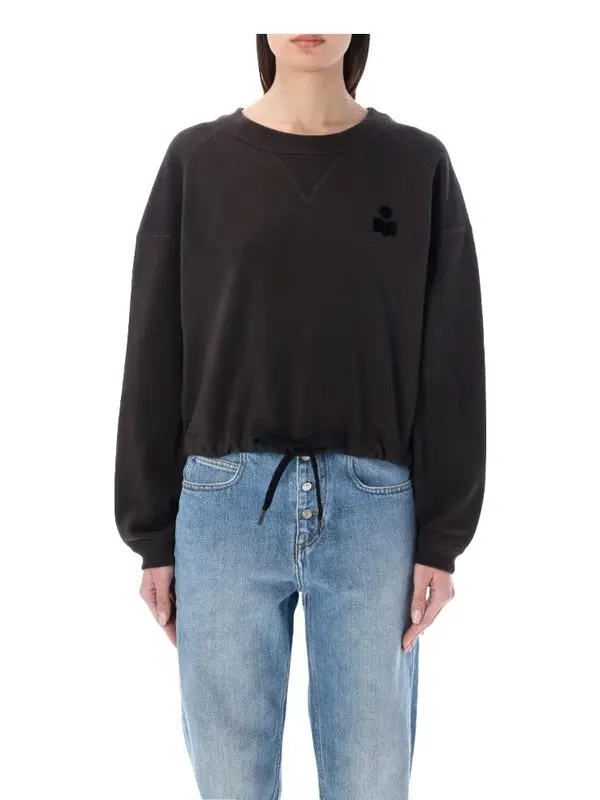 Isabel Marant Étoile Margo Cropped Logo Sweatshirt - Black