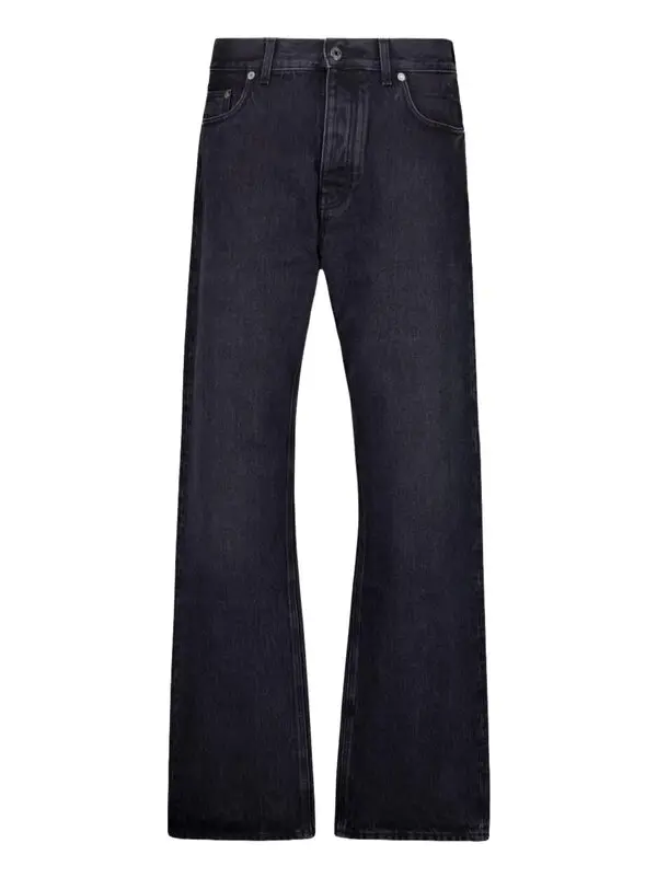 Off-White Logo Patch Straight Leg Jeans - Black
