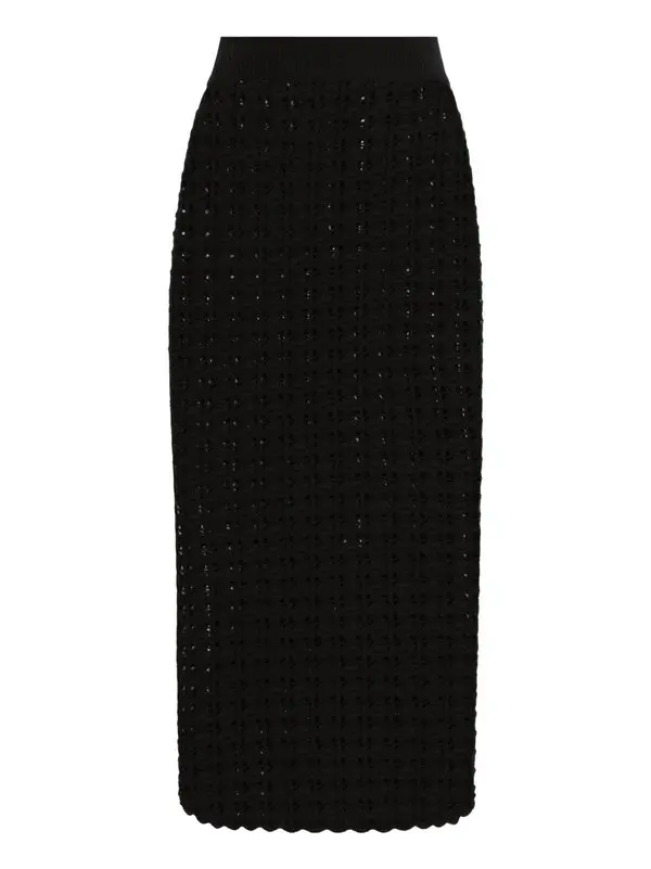 Dolce & Gabbana Crochet Midi Skirt - Black