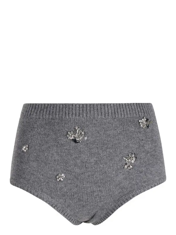 Simkhai Embellished Knit Shorts - Gray