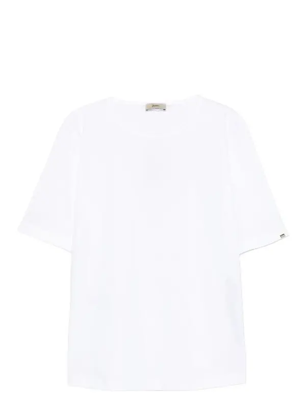 Herno Crewneck Short Sleeve T-shirt With Straight Hem - White