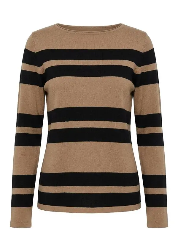 Max Mara Striped Long Sleeve Sweater - Black