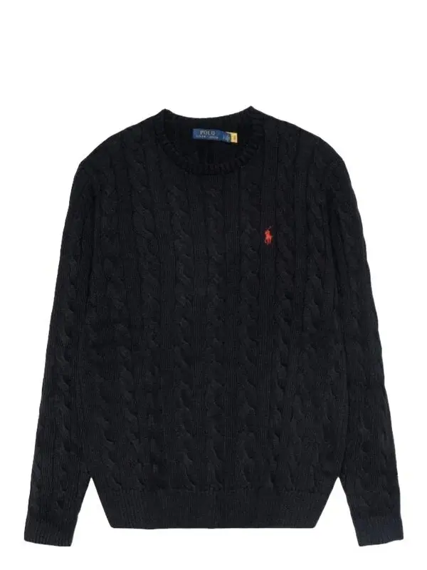 Polo Ralph Lauren Cable Knit Crewneck Jumper - Black