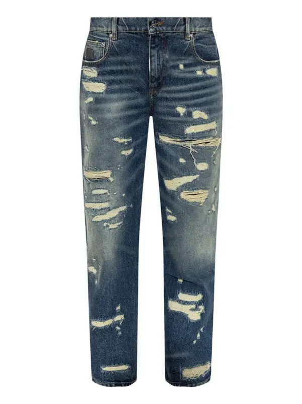 Marc Jacobs Belt-loop Distressed Jeans - Navy Blue