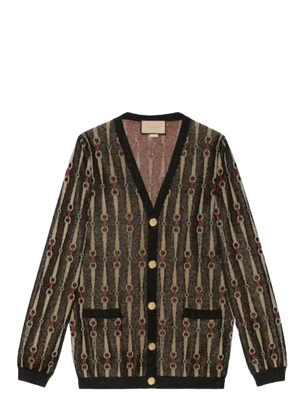 Gucci Horsebit Jacquard Cardigan - Black