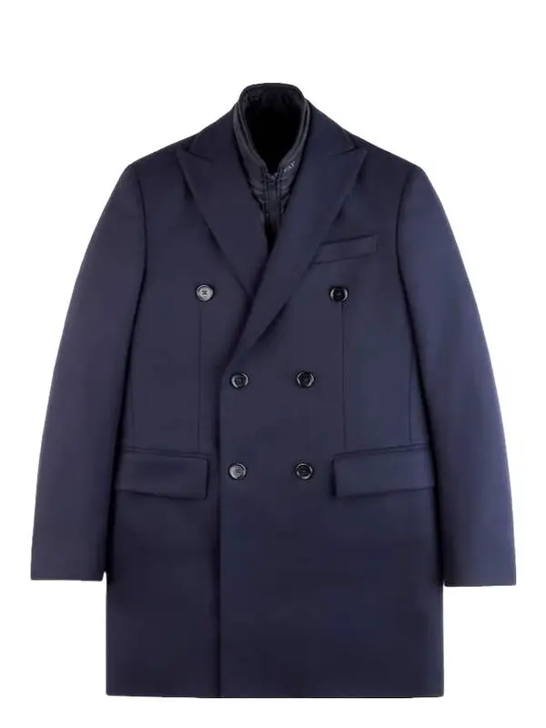 FAY Double-breasted Jacket With Detachable Vest - Blue