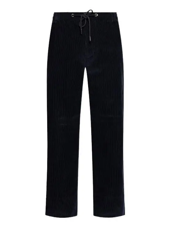Moncler Corduroy Drawstring Trousers - Navy Blue