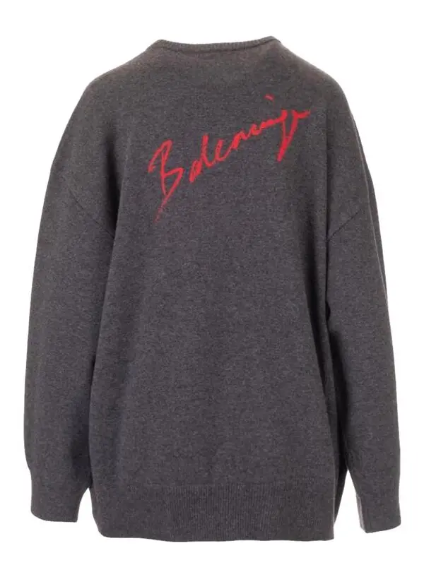 Balenciaga Logo Printed Sweater - Black
