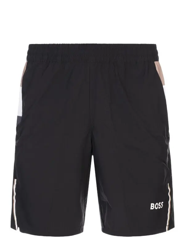 Hugo Boss Logo-detailed Elasticated Waistband Shorts - Black