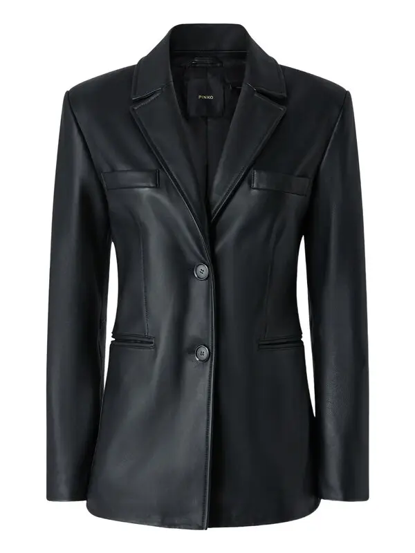 Pinko Leather Blazer - Black