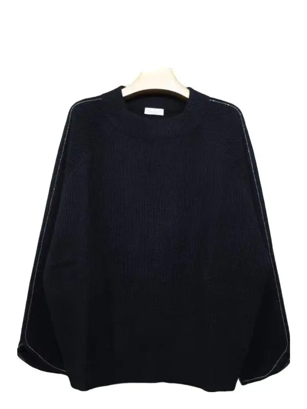 Brunello Cucinelli Round Neck Long Sleeve Sweater - Black