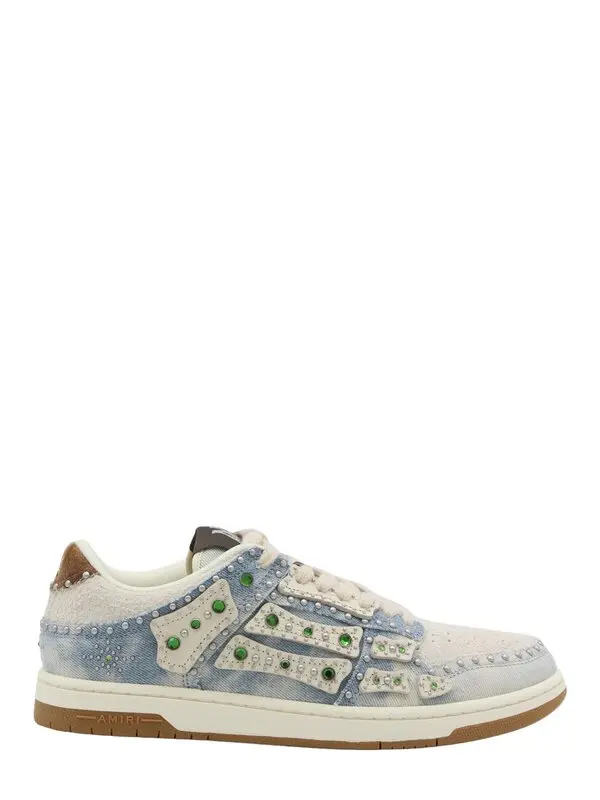 Amiri Skel Top Low Embellished Sneakers - White