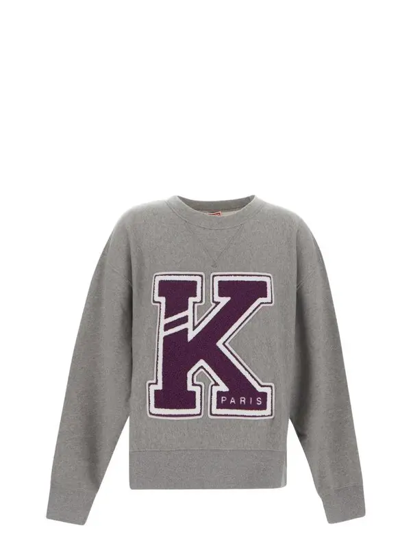 Kenzo Logo Patch Crewneck Sweatshirt - Gray