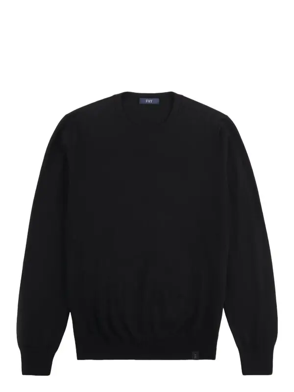 FAY Ribbed Crewneck Sweater - Black