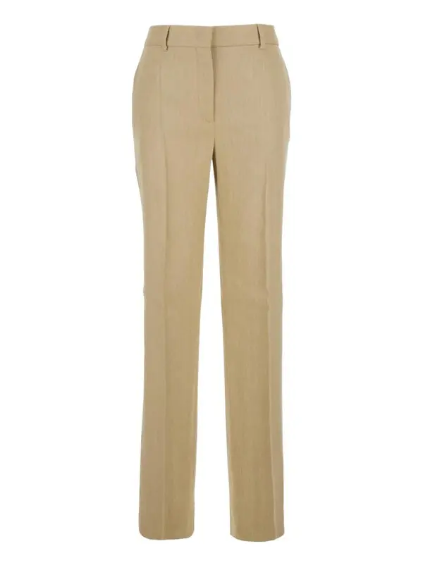 Alberta Ferretti High-waist Tailored Trousers - Beige