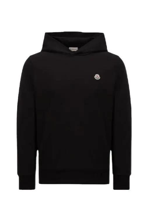 Moncler Logo Patch Hoodie - Black