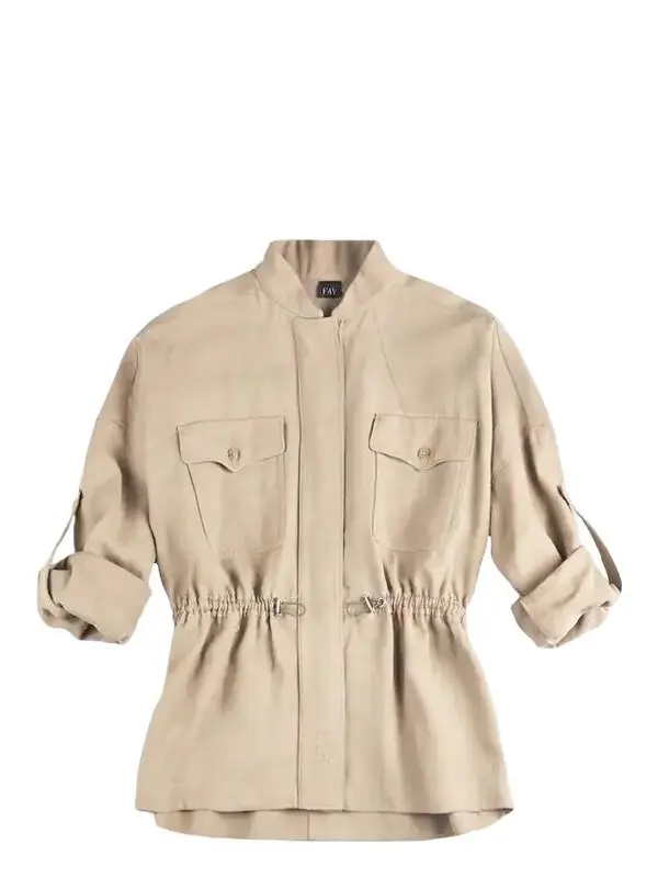 FAY Drawstring Overshirt Jacket - Nude