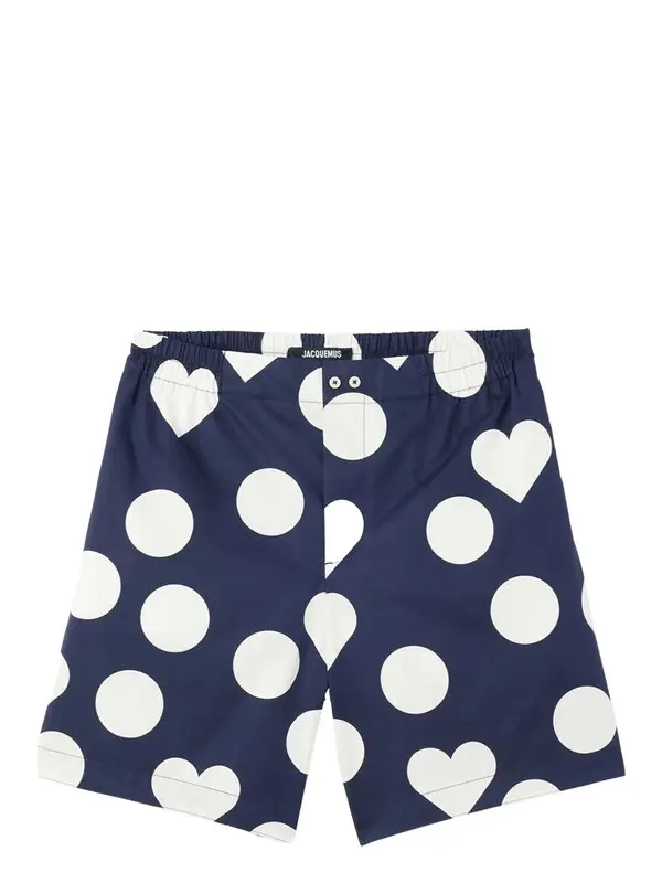 Jacquemus Heart Polka-dot Print Shorts - Navy Blue