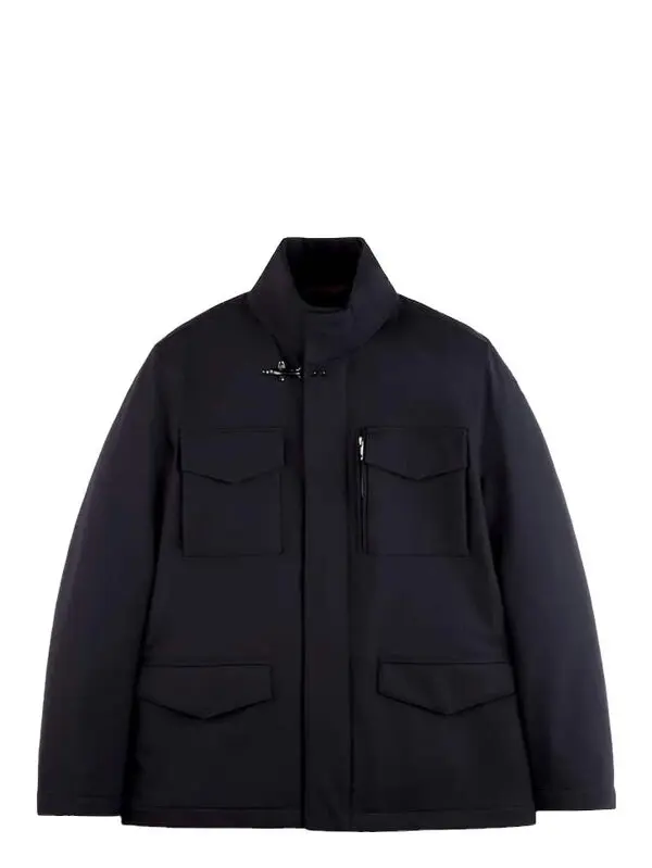 FAY Field Jacket With Concealed Closures And Multiple Pockets - Black