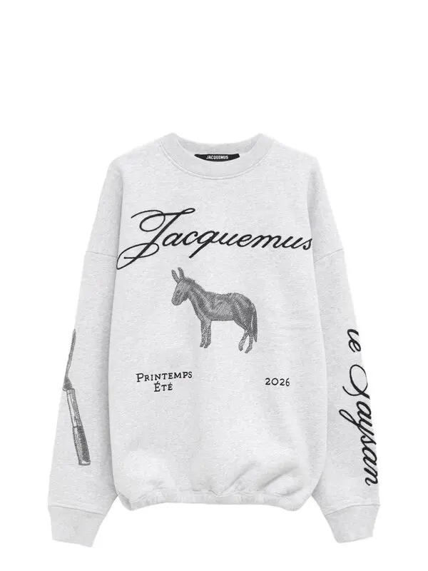 Jacquemus Logo Printed Crewneck Sweatshirt - White