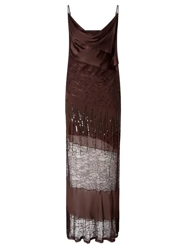 Pinko Lace-panelled Maxi Dress - Red