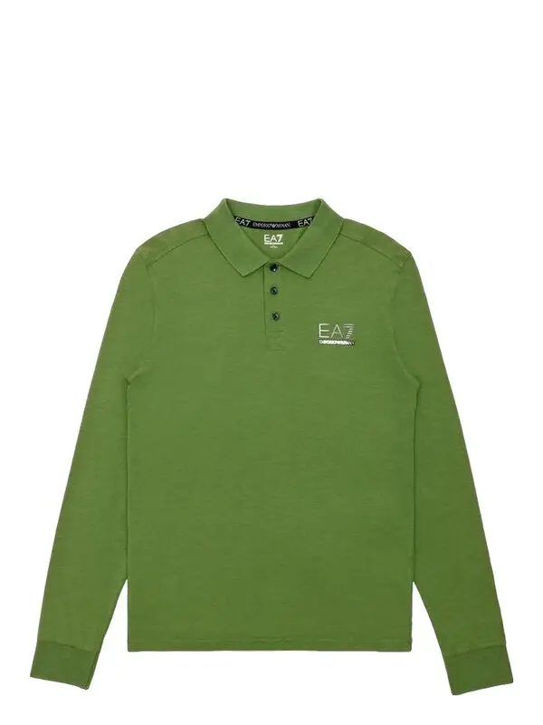 EA7 Polo Shirt With Logo Pattern - Green