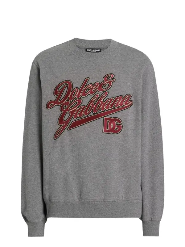 Dolce & Gabbana Logo Embroidered Sweatshirt - Mixed Ash