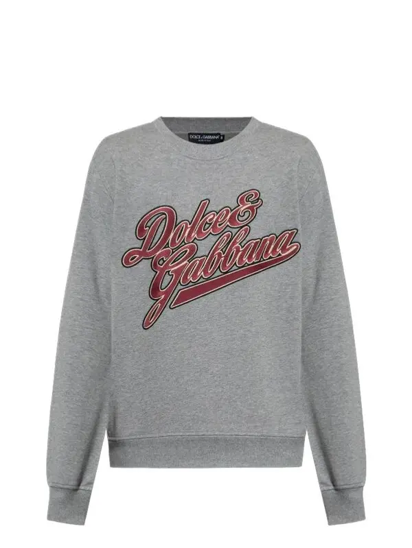 Dolce & Gabbana Logo Embroidered Sweatshirt - Mixed Ash