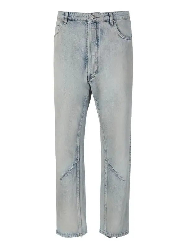 Balenciaga Distressed Straight-leg Jeans - Gray